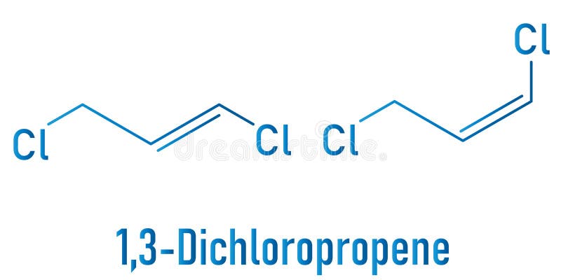 1,3-dichloropropene or Dichloropropene Pesticide Molecule. Skeletal ...