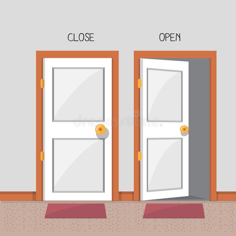 Dichte en open deur stock illustratie. Illustration of huis - 63198045