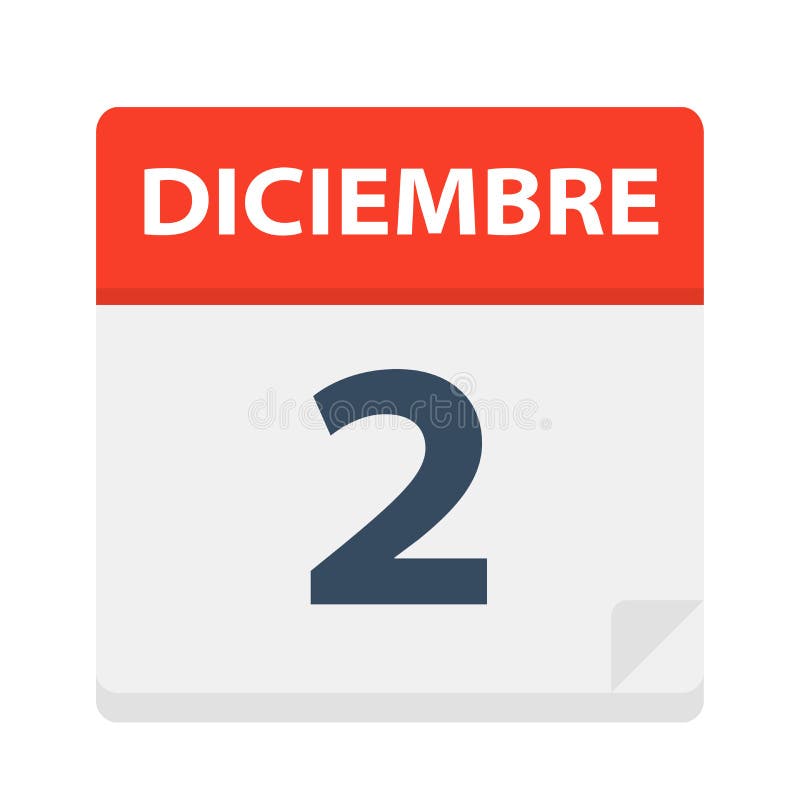 Diciembre 1 - Calendar Icon - December 1. Vector Illustration of ...
