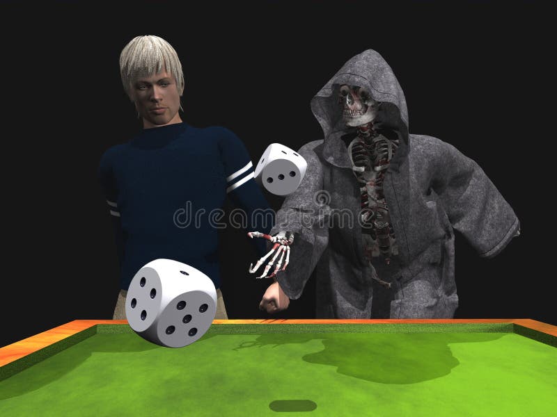 Death throwing dice stock illustration. Illustration of bone - 239273982
