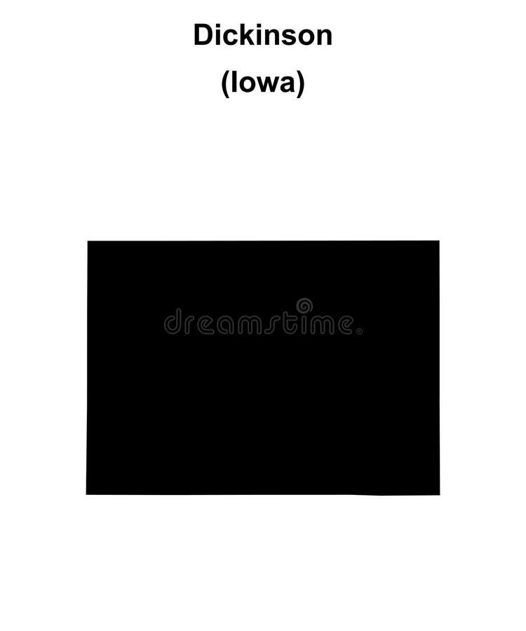 Dickinson outline map stock vector. Illustration of tourism - 360776006