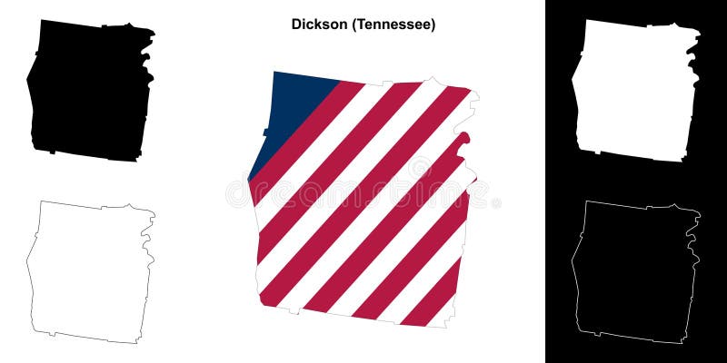 Dickson outline map stock vector. Illustration of counties - 324136647