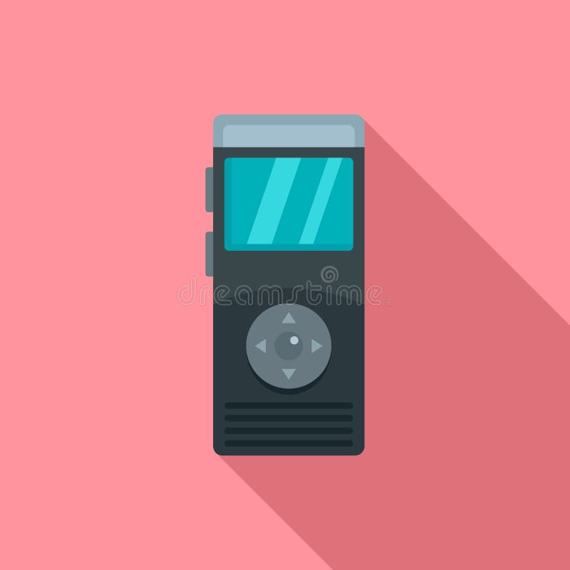 Dictaphone Icon, Flat Style Stock Vector - Illustration of black ...