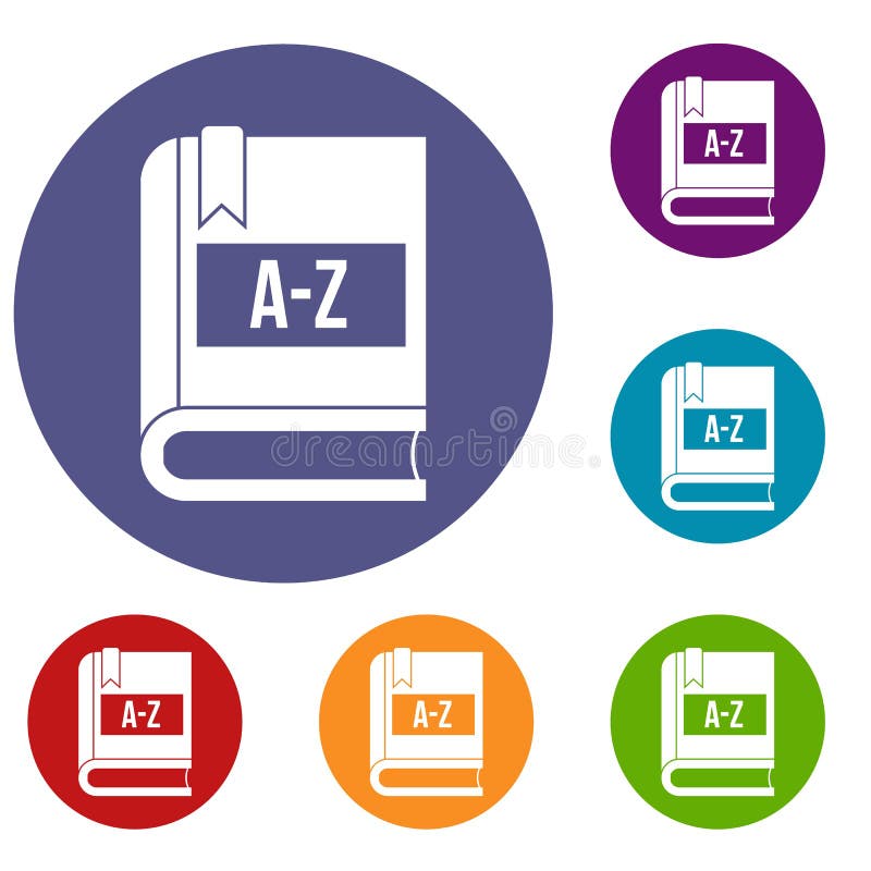 Dictionary book icons set stock vector. Illustration of definition ...