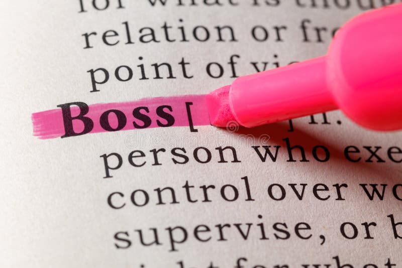 Dictionary Definition of Boss Stock Photo - Image of close, word: 135390030