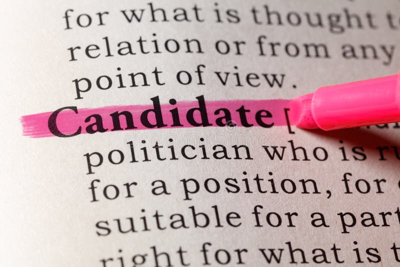 Dictionary Definition of Candidate Stock Photo - Image of concepts ...