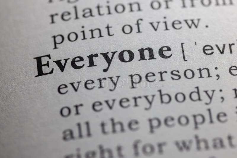 Dictionary Definition of Everyone Stock Photo - Image of dictionaries ...