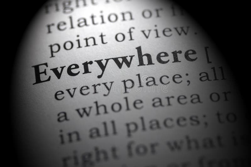 Dictionary Definition of Everywhere Stock Image - Image of concept ...