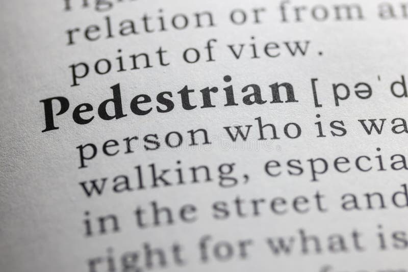 Dictionary Definition of Pedestrian Stock Image - Image of word, book ...