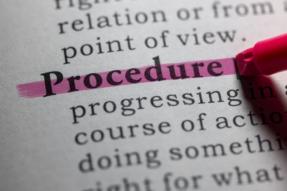 Dictionary Definition of Procedure Stock Photo - Image of markers ...
