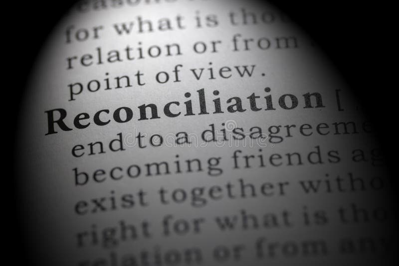 Dictionary Definition of Reconciliation Stock Photo - Image of macro ...