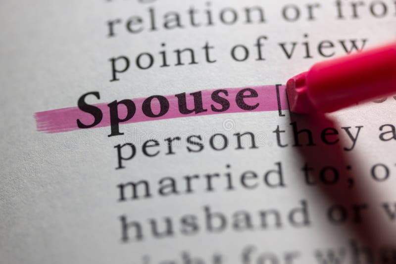 Dictionary Definition of Spouse Stock Photo - Image of word, concept ...