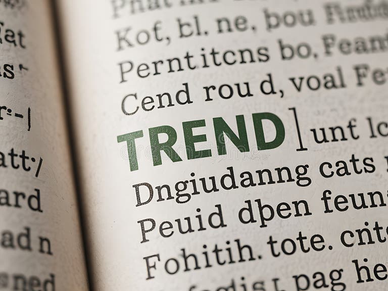 Dictionary Definition of Trend Highlighted in Green Text Print Stock ...