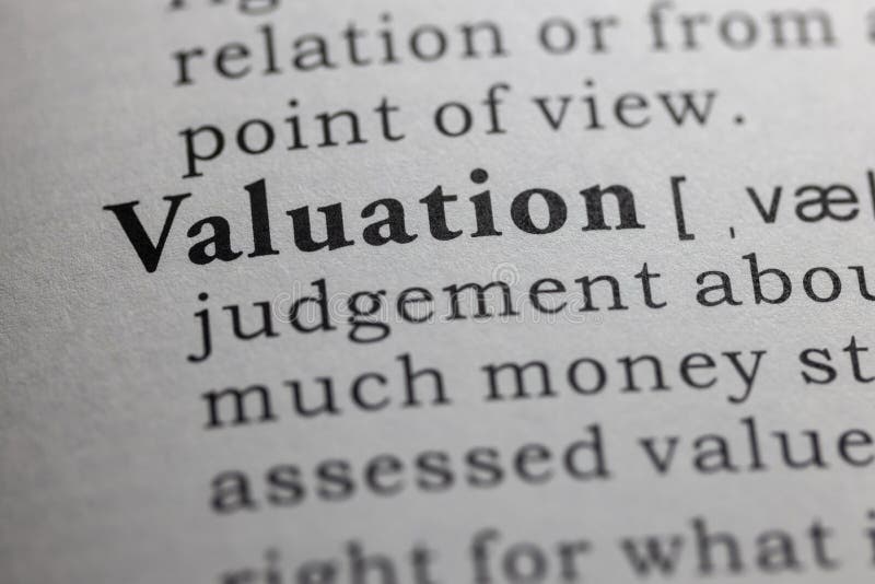 Dictionary Definition of Valuation Stock Photo - Image of valuation ...