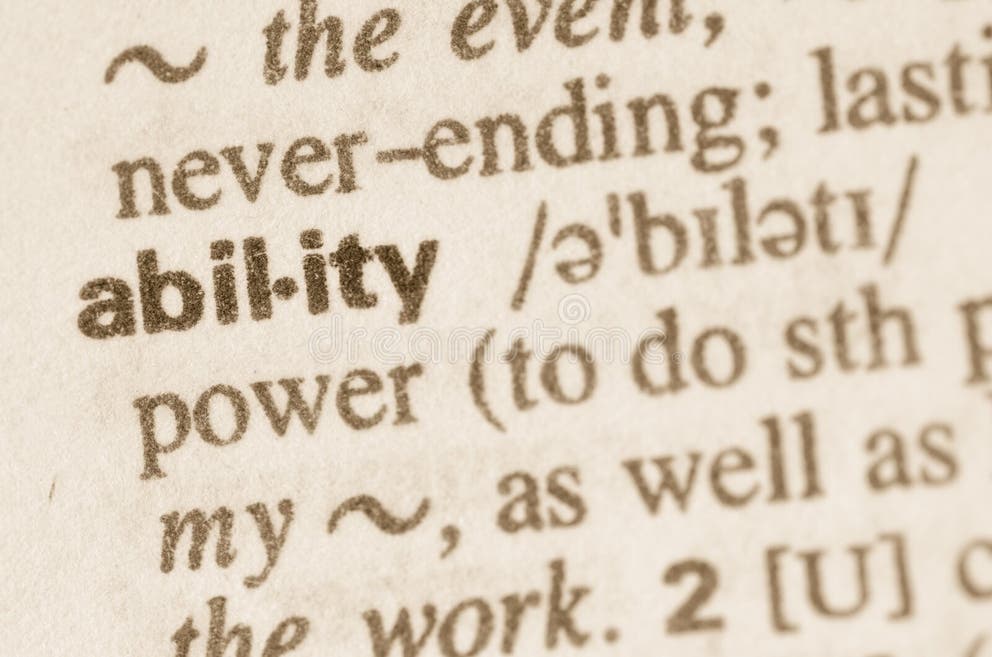 Dictionary Definition of Word Ability Stock Photo - Image of meaning ...
