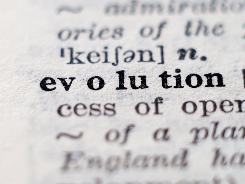 Dictionary Definition of Word Evolution Stock Image - Image of white ...