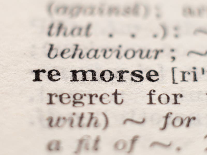 Dictionary Definition of Word Remorse Stock Image - Image of selective ...