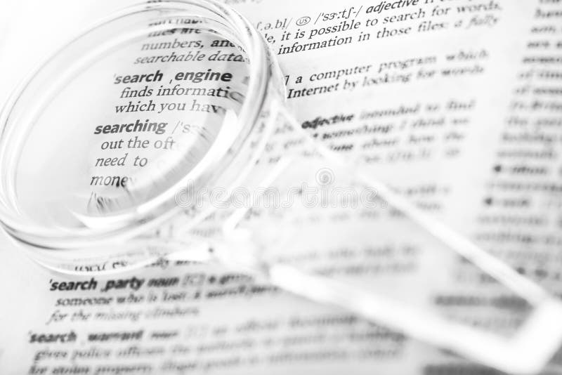 Dictionary Definition of the Word Search, Searching, Search Engine ...