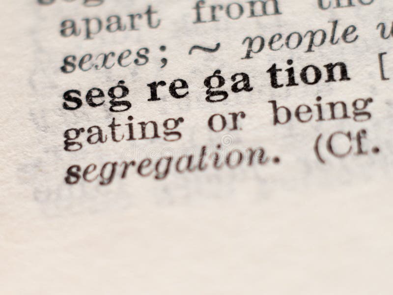 Dictionary Definition of Word Segregation Stock Image - Image of word ...
