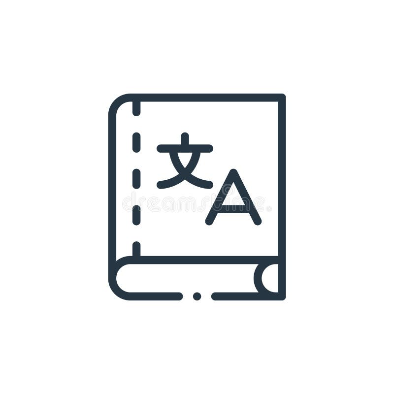 Dictionary Icon Vector from Books Concept. Thin Line Illustration of ...