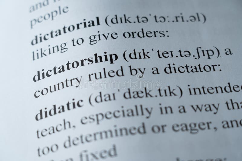 Dictionary Page with the Word Dictatorship with Selective Focussing ...