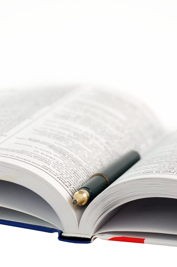 Dictionary with pen stock photo. Image of textbook, dictionary - 7435968
