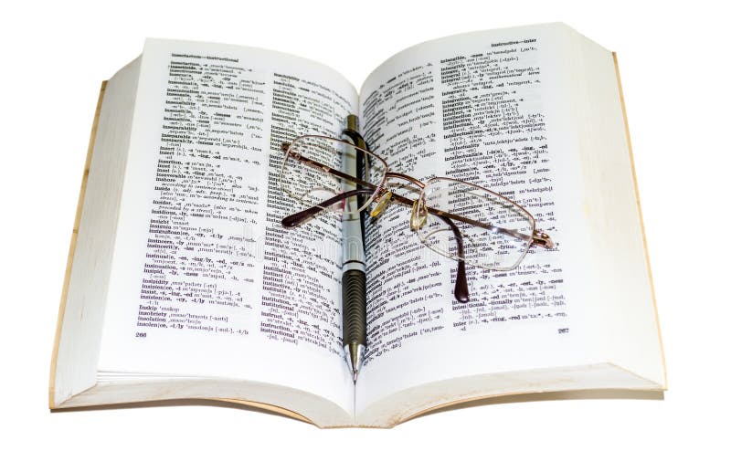Dictionary, Pen and Glasses 3 Stock Photo - Image of cover, ideas: 59745216