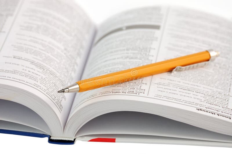 Dictionary with pencil stock photo. Image of note, write - 7436040