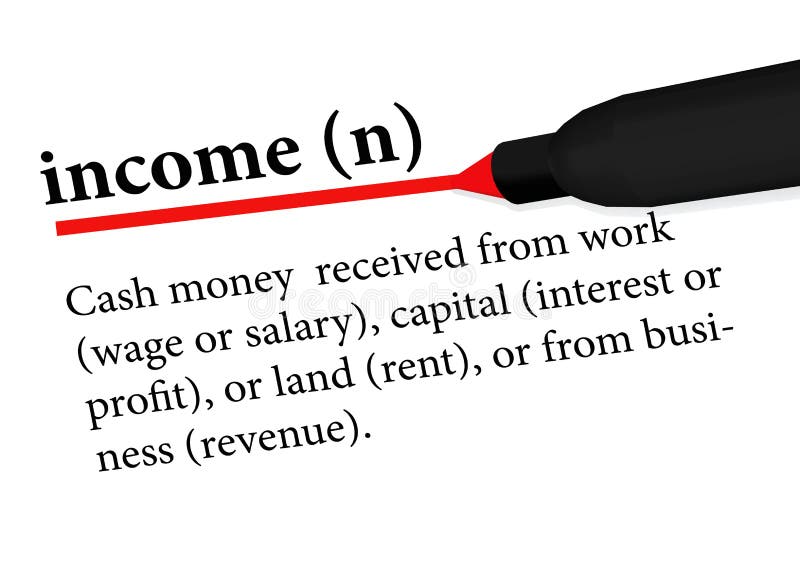 Dictionary Term of Income Isolated on White Background Stock ...