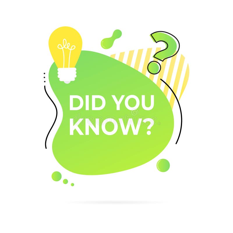 Did You Know Abstract Shape Badge and Lightbulb Label Flat Style Design ...