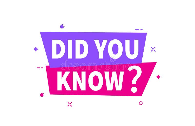 Did You Know Banner Design. Facts or Life Hacks. Flat Design. Vector ...