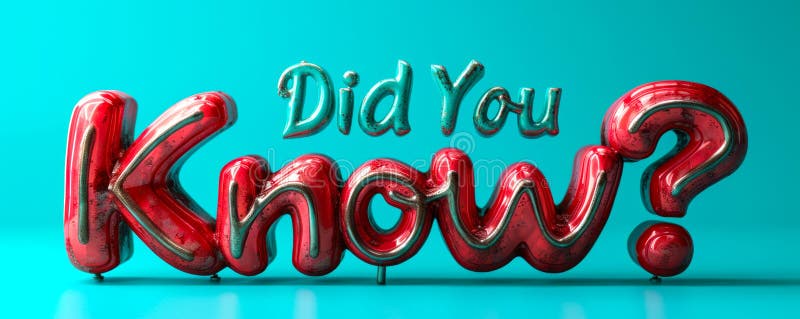 Did You Know? in Bold Teal 3D Text, Promoting Curiosity, Knowledge ...