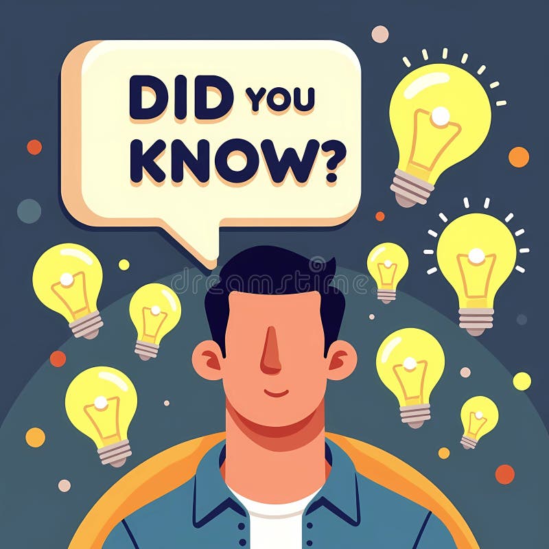 Did You Know? - a Bright Idea Vector Illustration of a Curious Man with ...