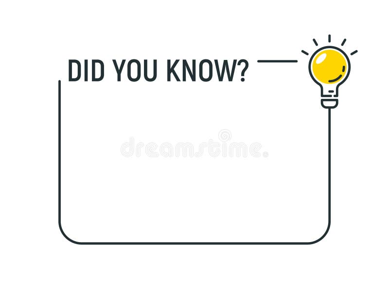 Did You Know Bulb Icon Trivia Fun Vector Question Interesting Knowledge ...