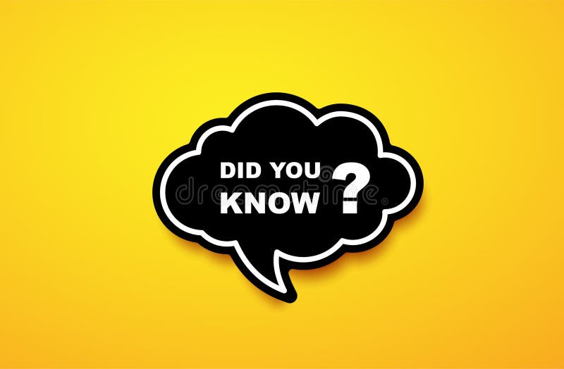 Did You Know Cloud Speech Bubble Illustration Stock Vector ...