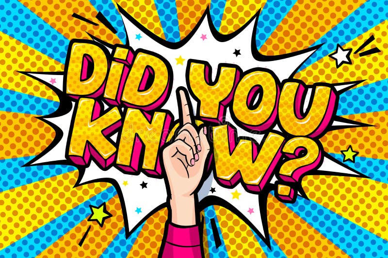 Did You Know in Comic Speech Bubble on Burst Background. Pop Art Style ...