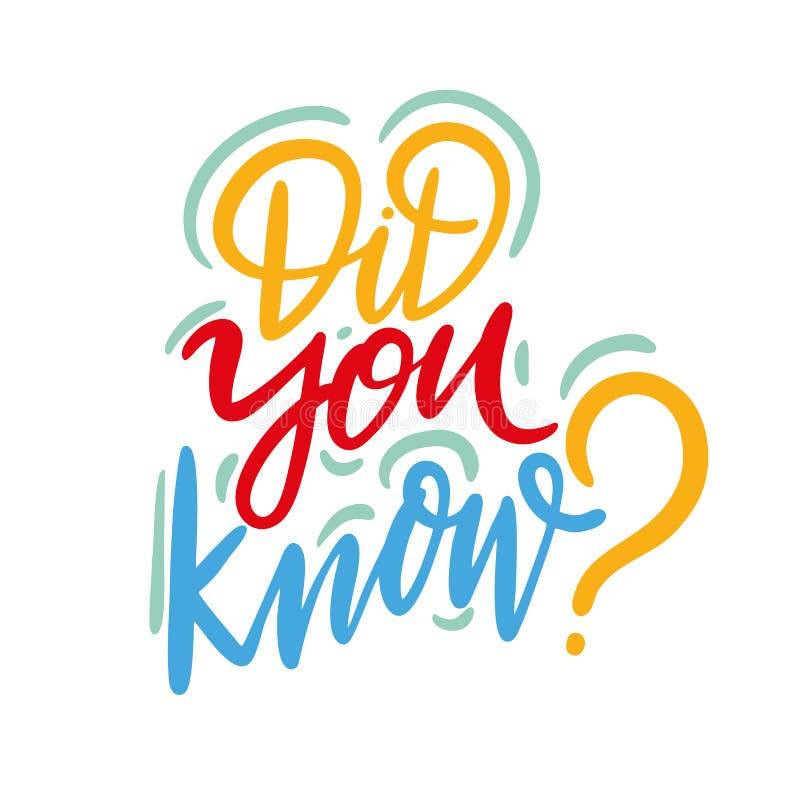 Did You Know Hand Drawn Vector Lettering Phrase Stock Illustration ...
