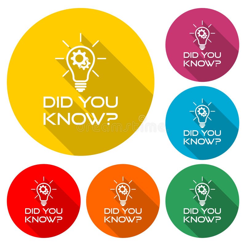 Did You Know Icon in Flat Style with Long Shadow Stock Vector ...