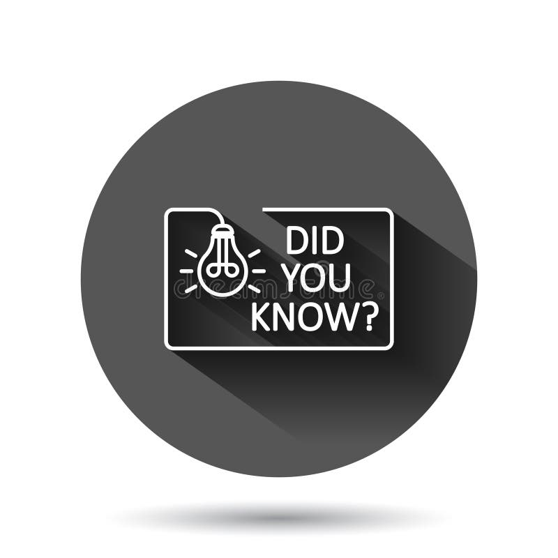 Did You Know Icon in Flat Style. Question Mark Vector Illustration on ...