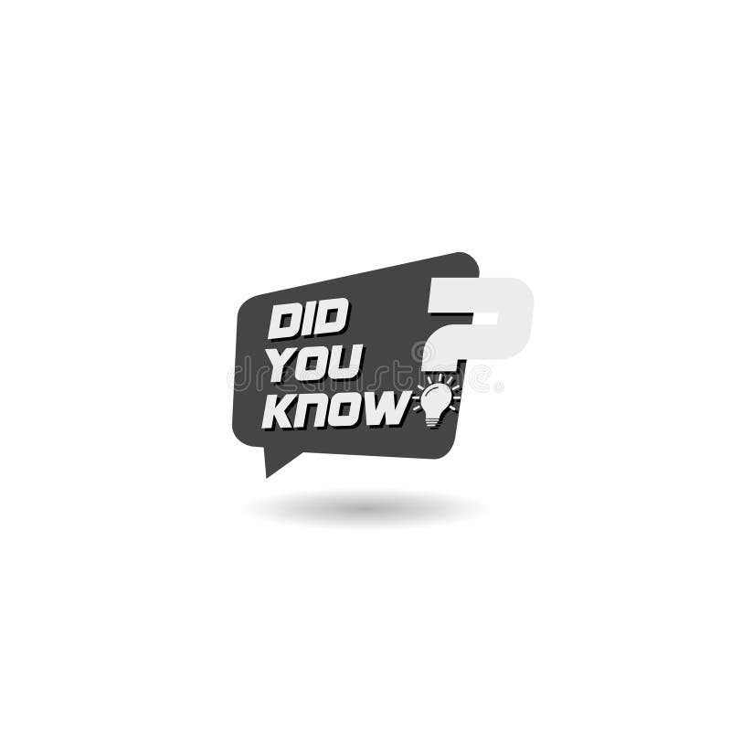 Did You Know Icon with Shadow Stock Vector - Illustration of knowledge ...
