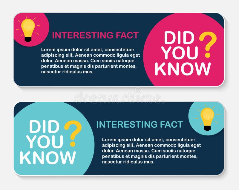 Did You Know Interesting Fact Label Sticker Set. Vector Illustration ...