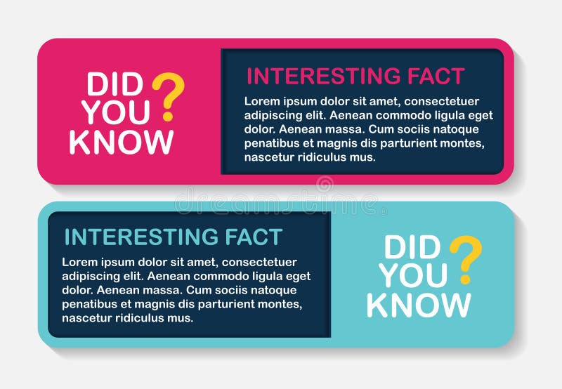 Did You Know Interesting Fact Label Sticker Set. Vector Illustration ...