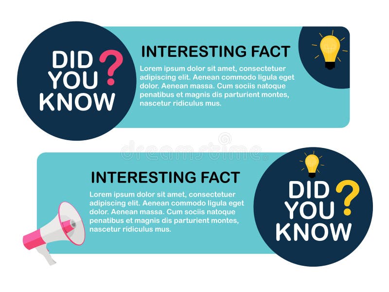 Did You Know Interesting Fact Label Sticker. Vector Illustration Stock ...