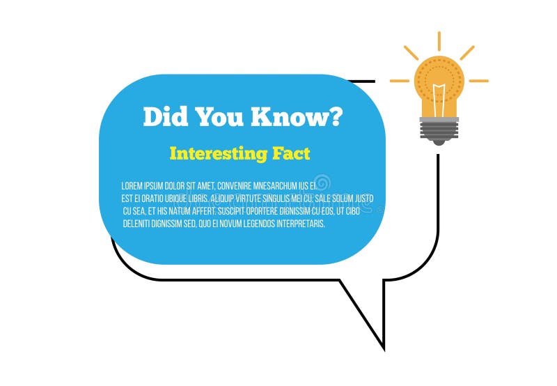 Did You Know Interesting Fact Speech Bubble with Light Bulb Stock ...