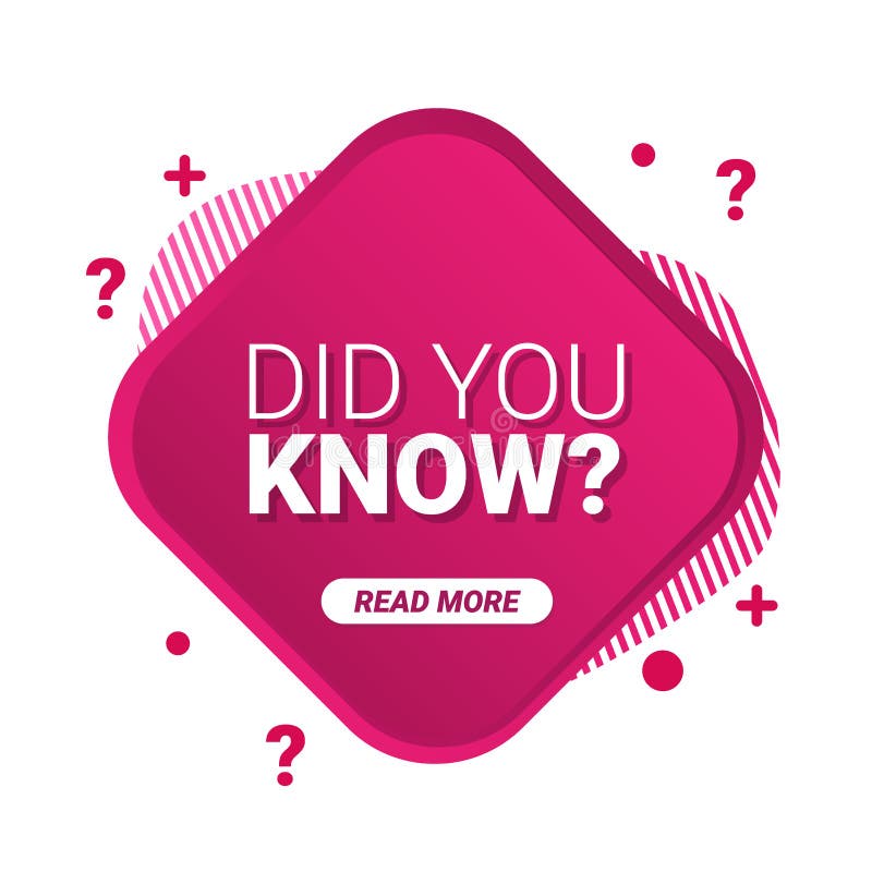 Did You Know Label. Banner or Sticker with Interesting Fact. Stock ...