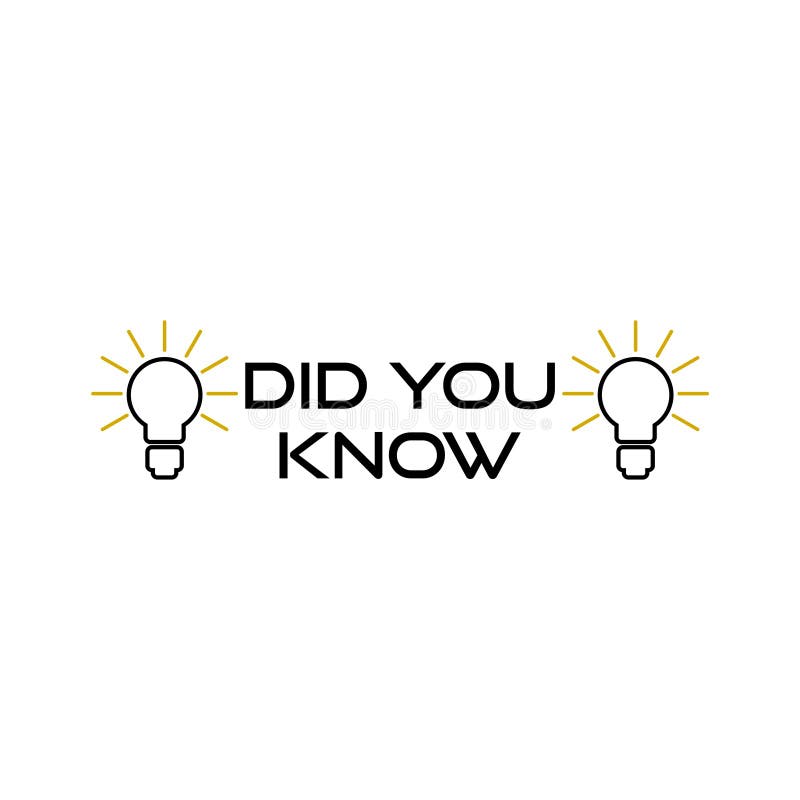 Did You Know Label Design with Light Bulb Logo Isolated on White ... Did You Know Label Design with Light Bulb Logo Isolated on White ...