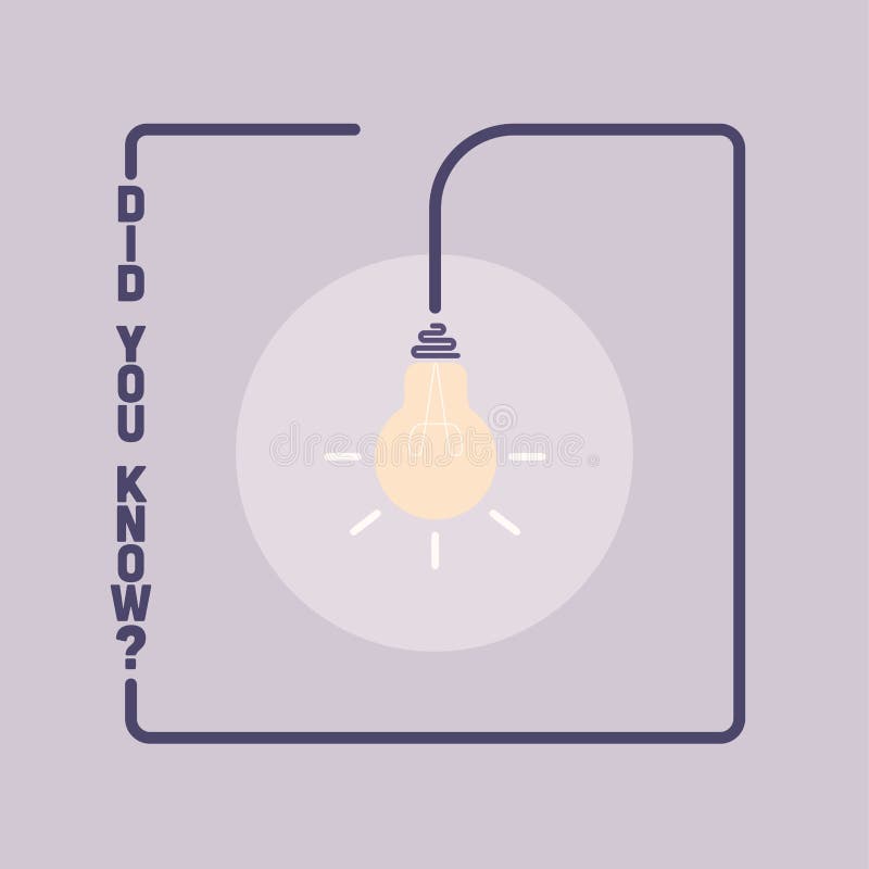 Did You Know Label Design with Light Bulb and Rays. Logo Design Stock ...