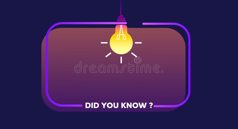 Did You Know Label Design with Light Bulb and Rays. Logo Design Stock ...