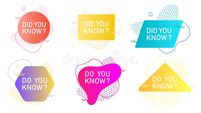 Did You Know Label Set, Vector Isolated Illustration Stock Vector ... Did You Know Label Set, Vector Isolated Illustration Stock Vector ...