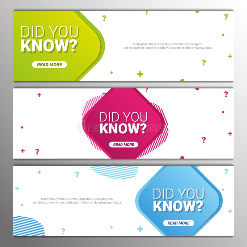 Did You Know Labels. Set of Banners or Sticker with Interesting Fact ...